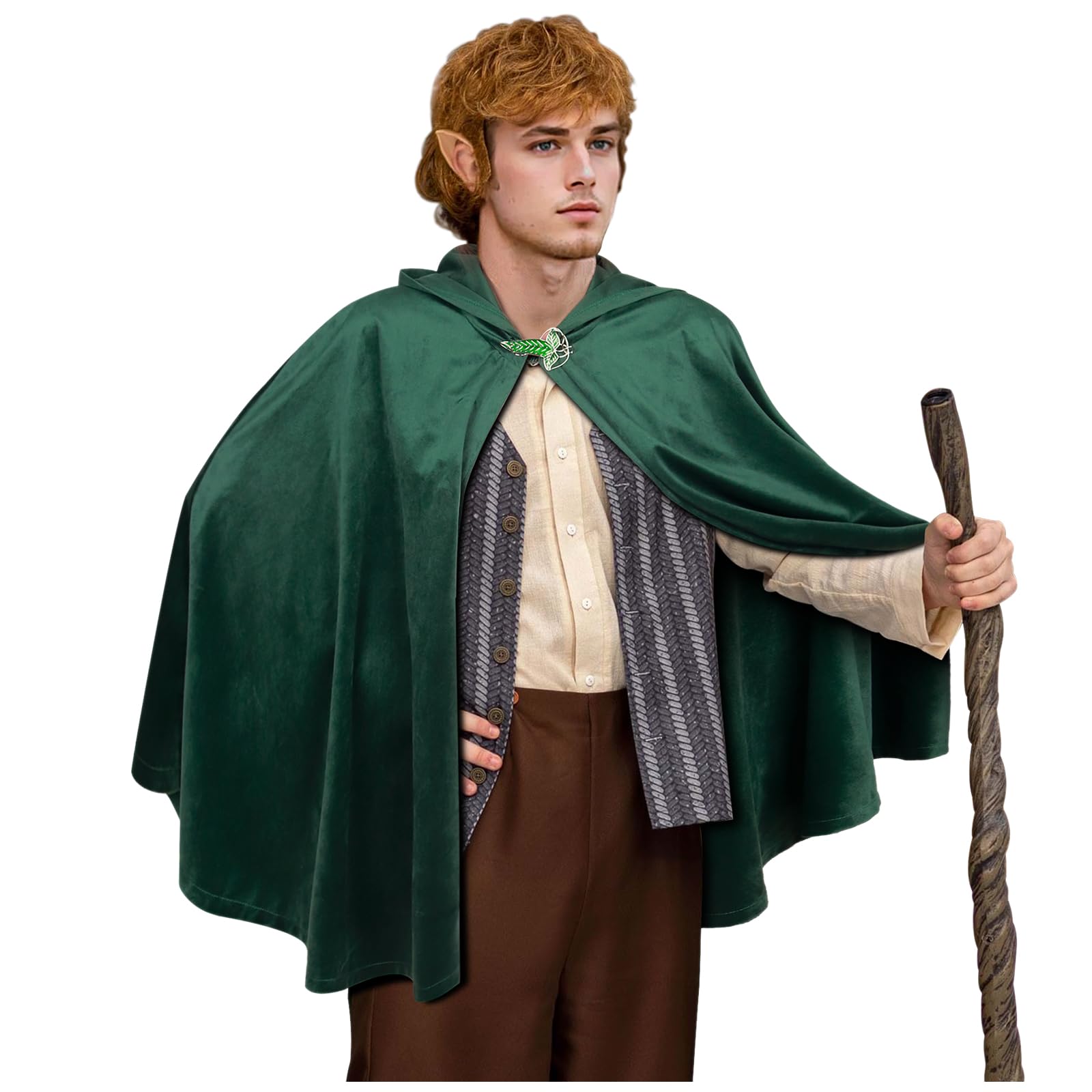 L'VOW Medieval Hobbit Cloak Renaissance Elf Hooded Cape Lord of The ...