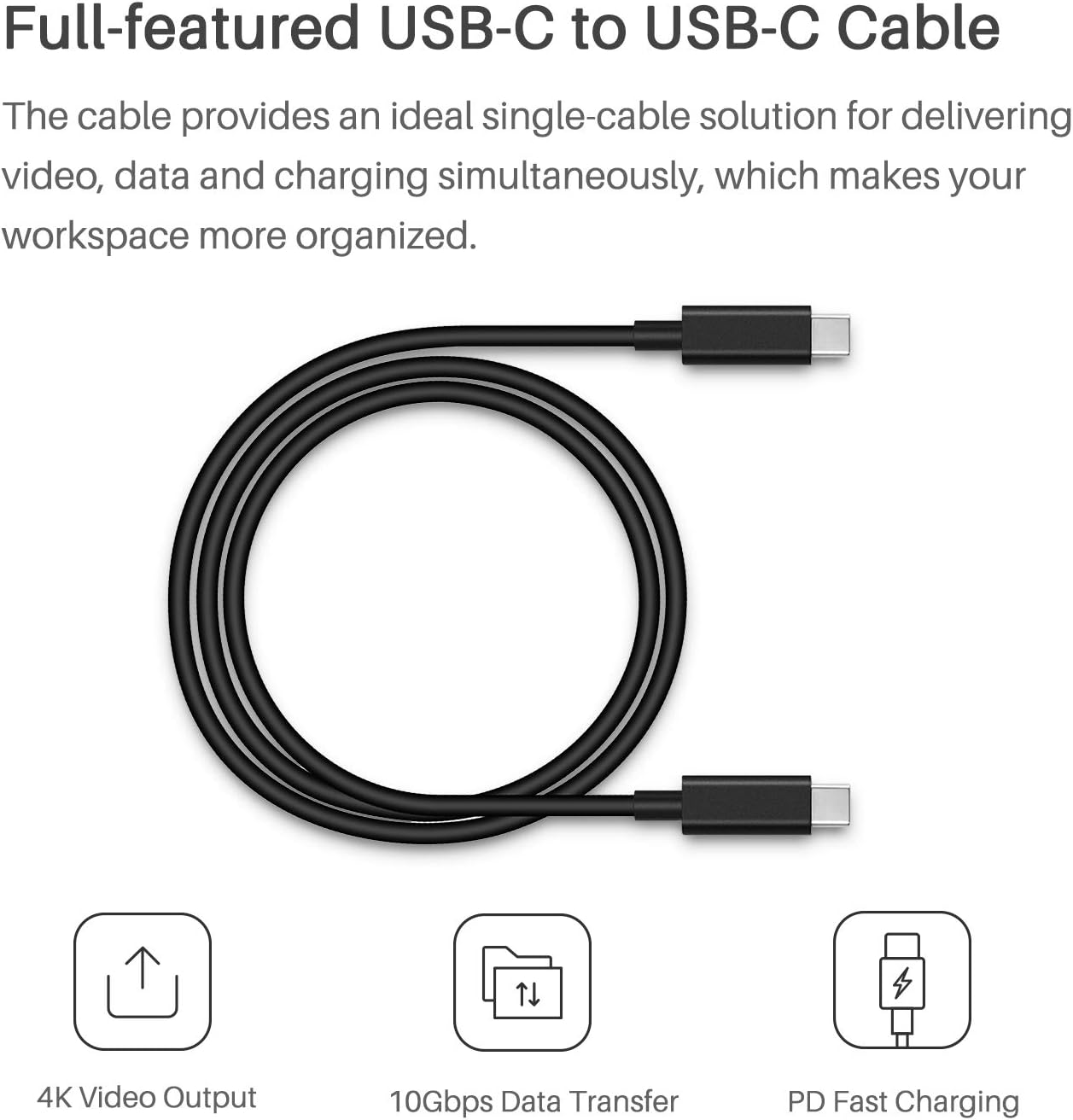 HUION Full-Featured USB-C to USB-C Cable, USB 3.1 GEN 2, Suitable for ...