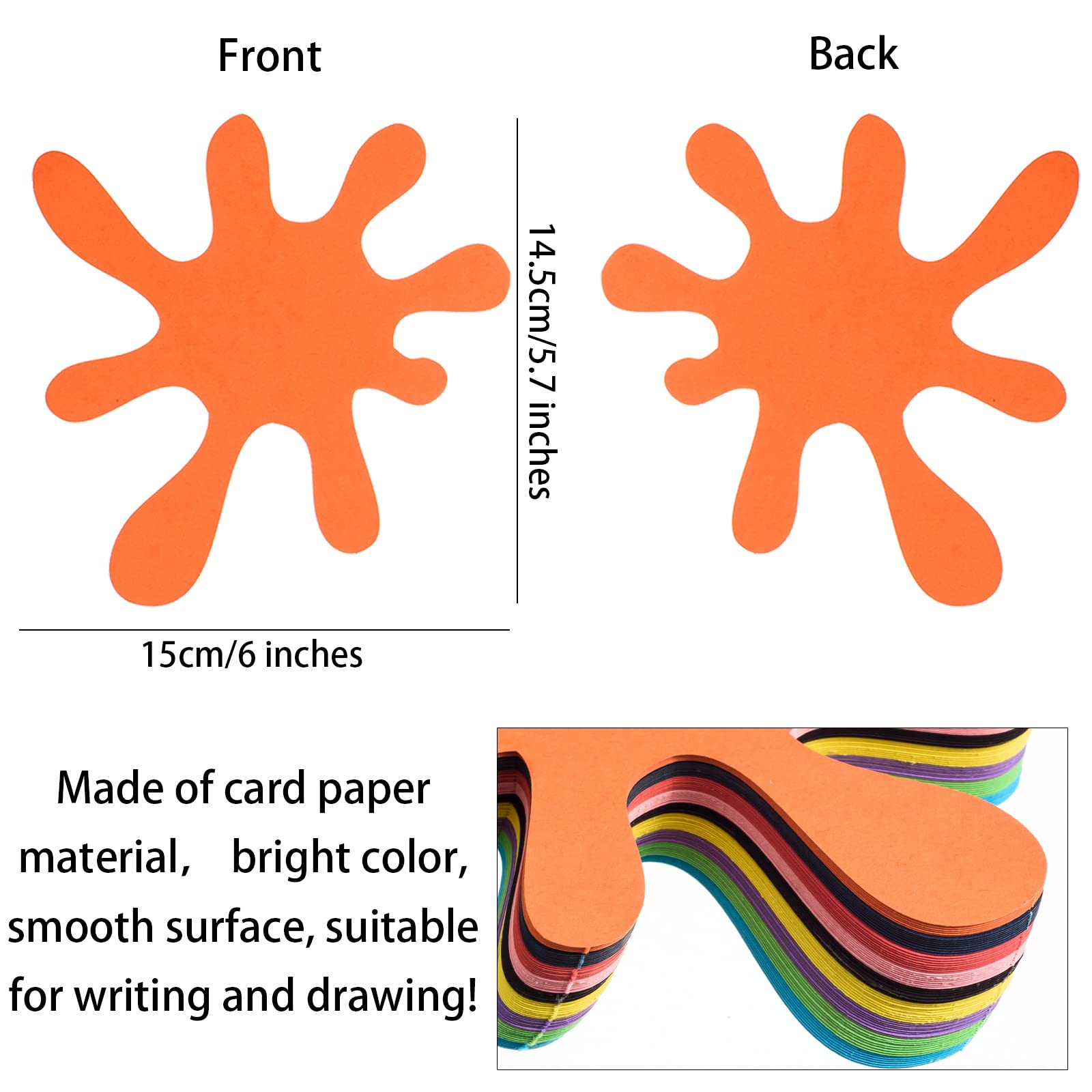 Mua 72 Pcs Paint Splatter Cutouts Paper Multicolor Art Paint Party ...