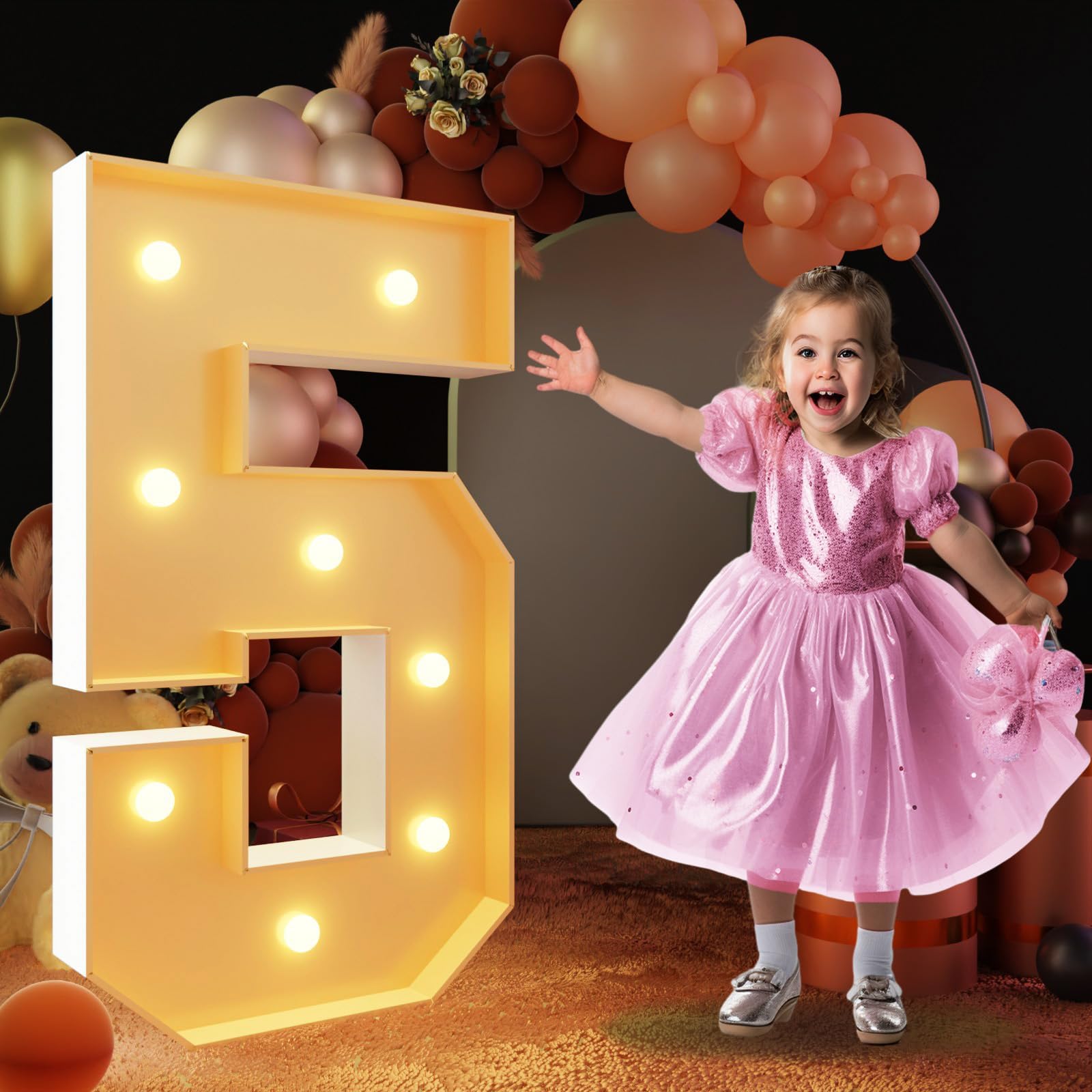 imprsv 3FT Light Up Numbers, Marquee Numbers for 15th 50th Birthday ...