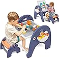 Amazon.com: 4-in-1 Kids Table and Chair Set, Kids Activity Table for Toddlers 3-5, Toddler ...