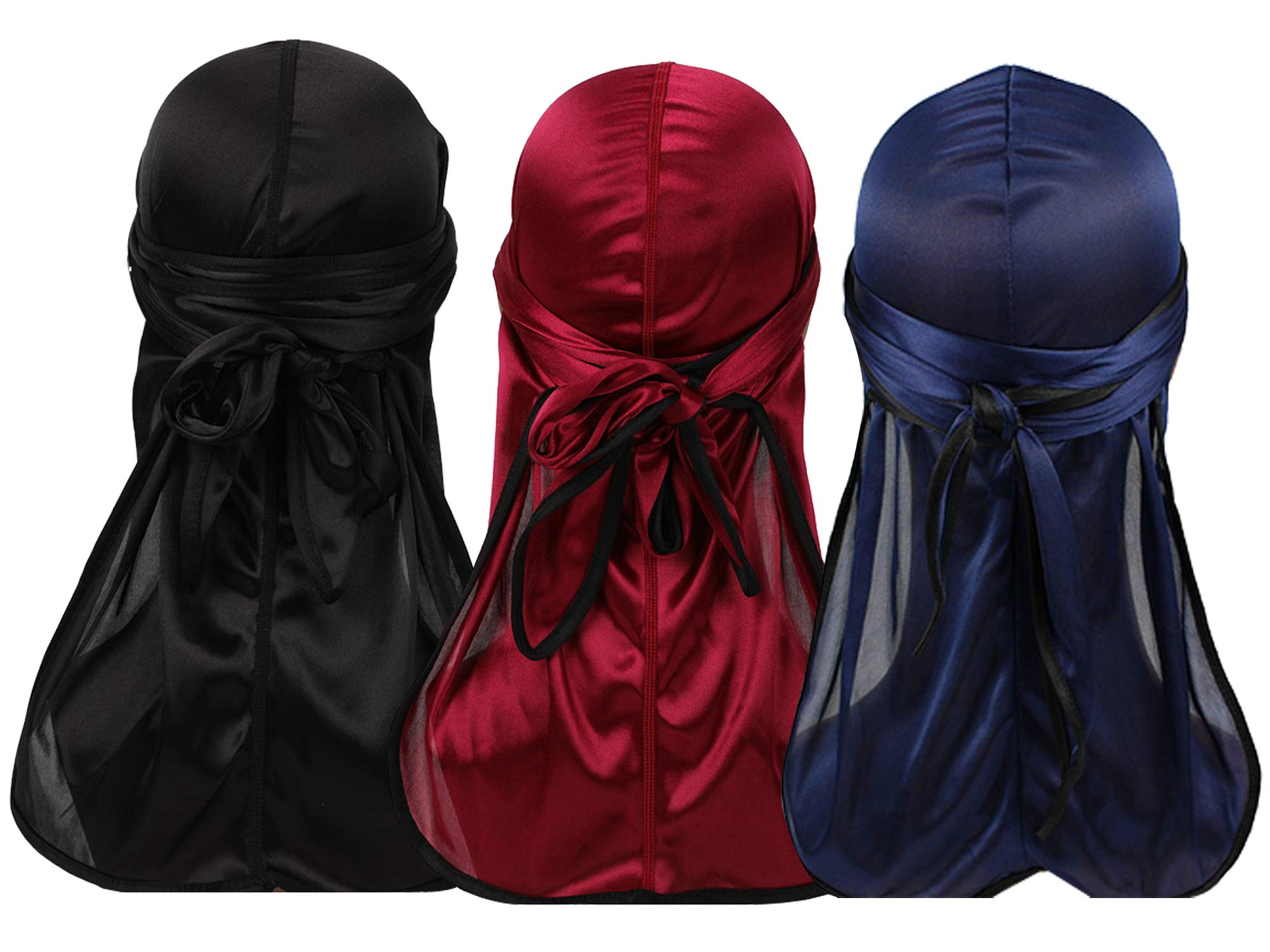 Buy Durags for Men Silk Durag for Men with Long Tail and Wide Straps ...