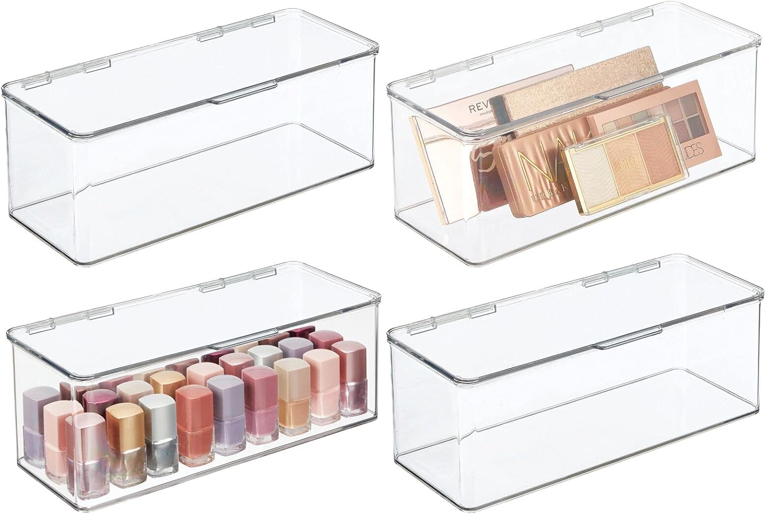 Amazon.com: mDesign Plastic Stackable Makeup and Cosmetic Storage ...