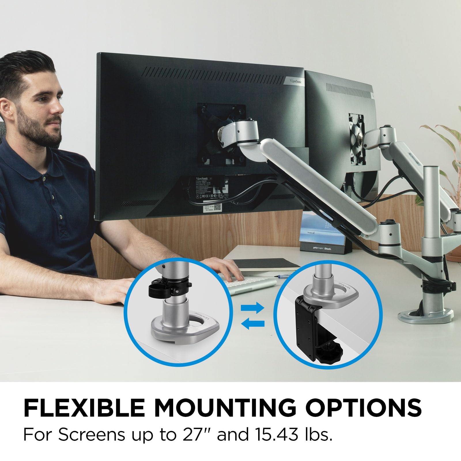 Mua ViewSonic LCD-DMA-002 Spring-Loaded Monitor Desk Mounting Arm for 2 ...