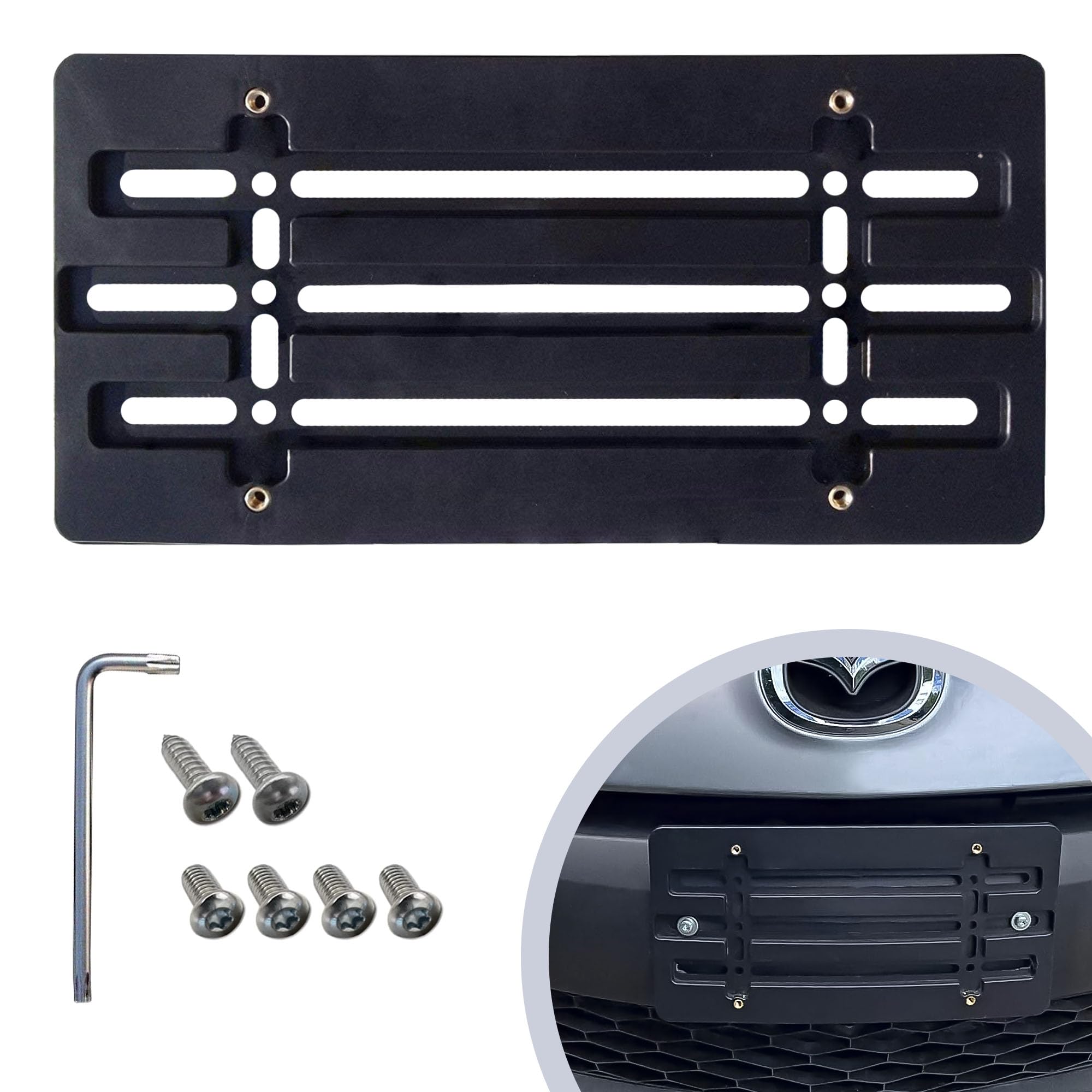 Front Bumper License Plate Bracket for Mazda 2000-2025, Plate Holder ...
