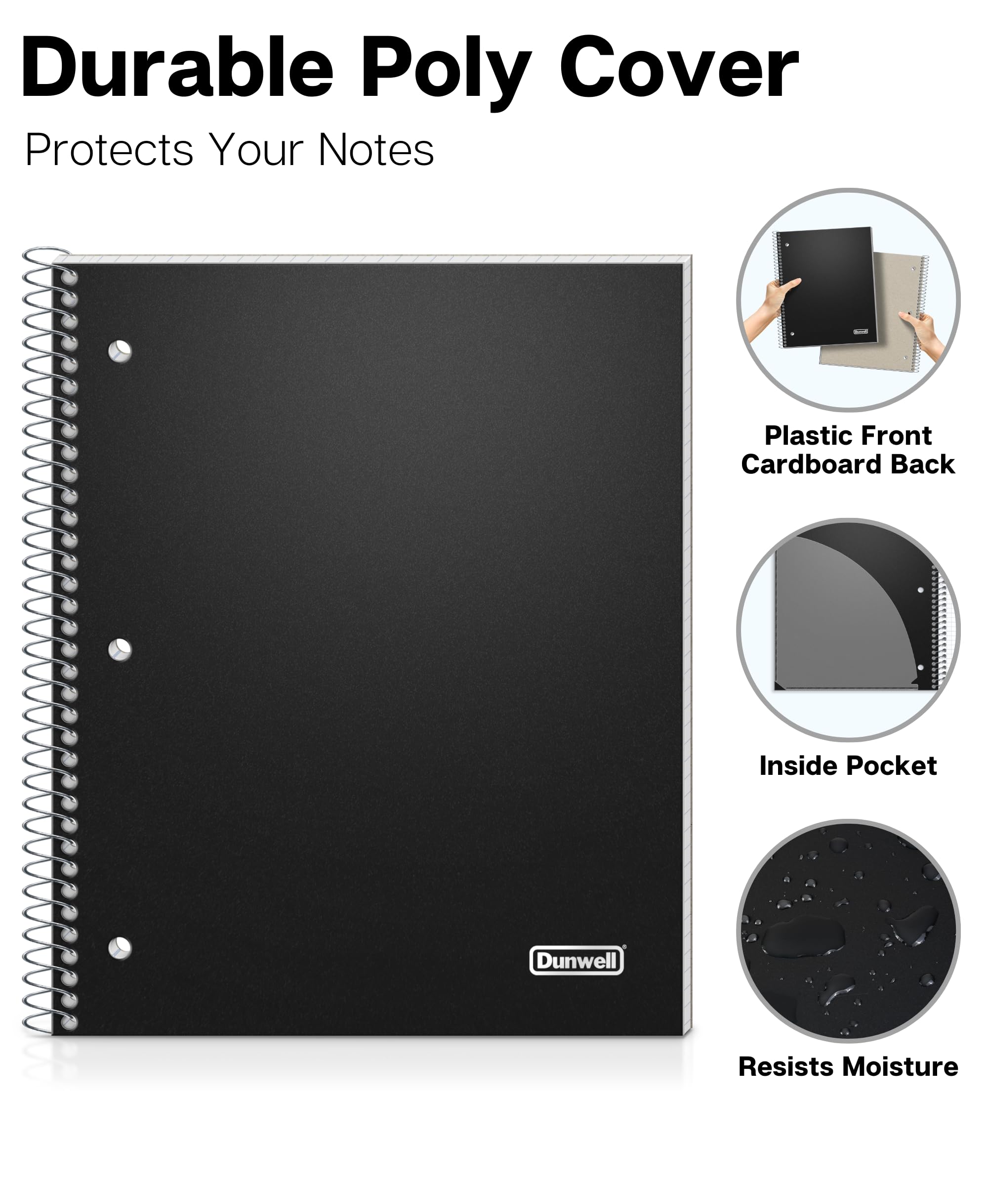 Mua Dunwell Graph Ruled Notebook, Black Plastic Cover, 100 Sheets 4x4 ...