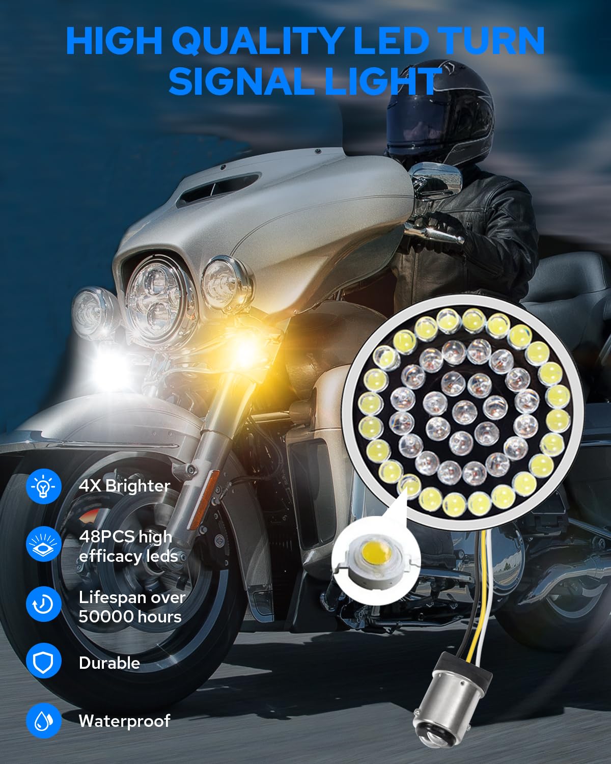 Mua Benlari 1157 LED Turn Signals Bulbs, 2" Front Rear Black-Finish ...