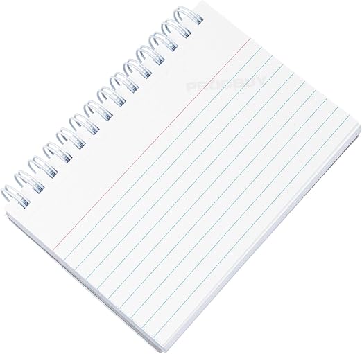 [Pack of 5] Revision Cards 50 Sheet 5x3" Lined White Paper Spiral Memo ...