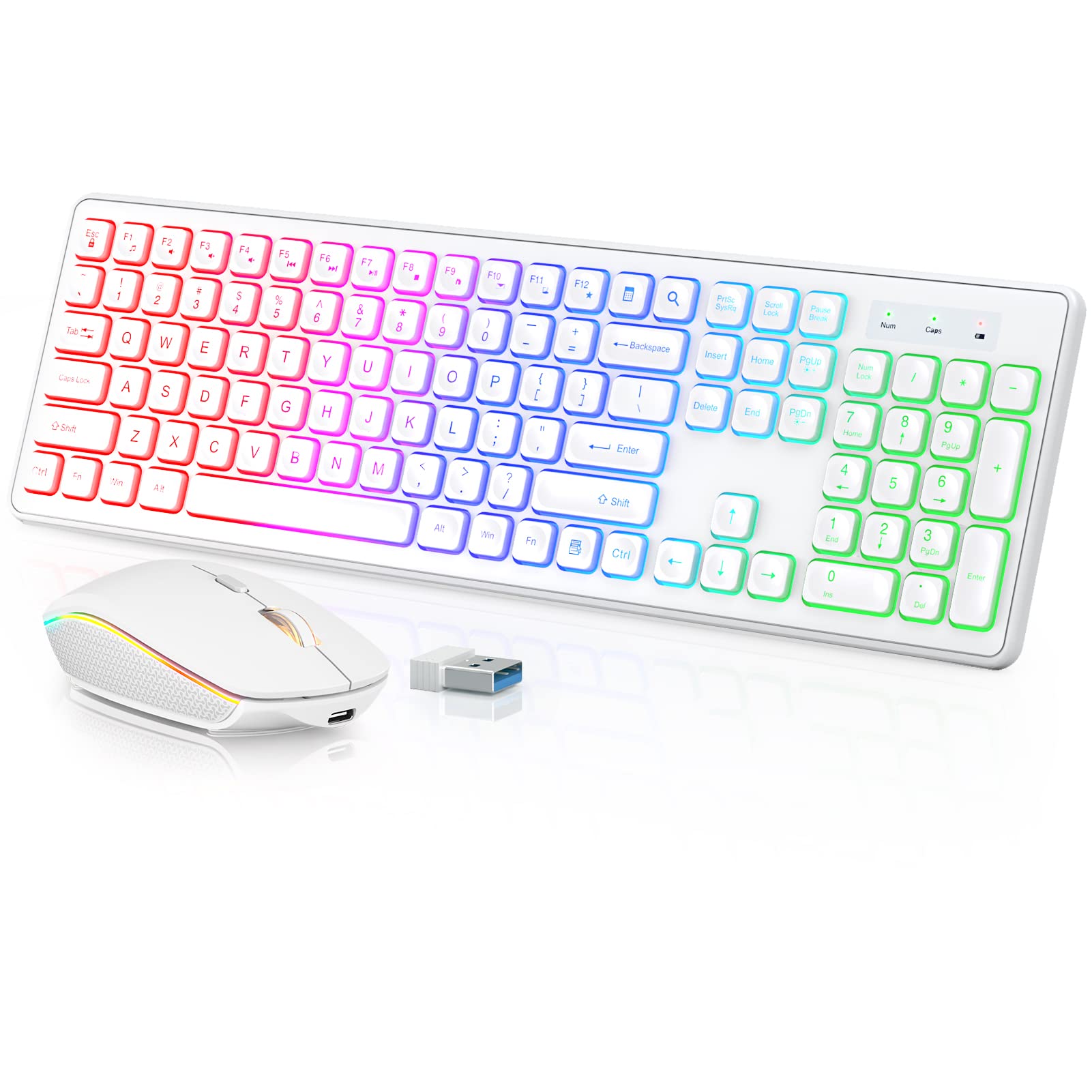 Mua Wireless Keyboard and Mouse Combo - RGB Backlit, Rechargeable ...