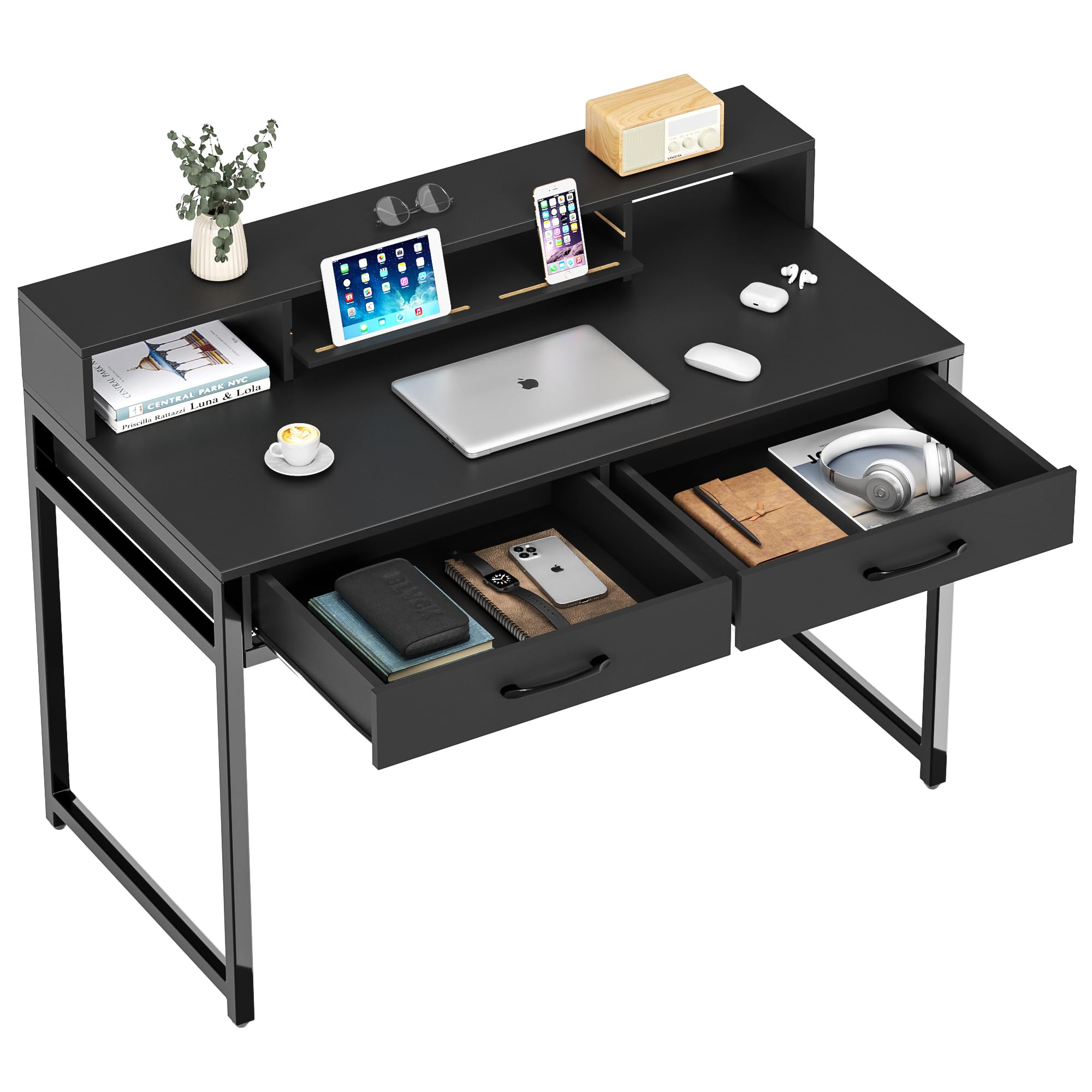 Mua Computer Desk with Drawers, 47" Home Office Desk with Monitor Shelf ...