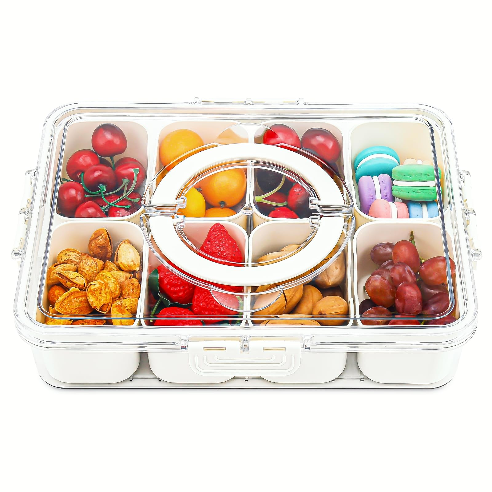 Divided Serving Tray with Lid and Handle, KAILEDI Snackle Box ...
