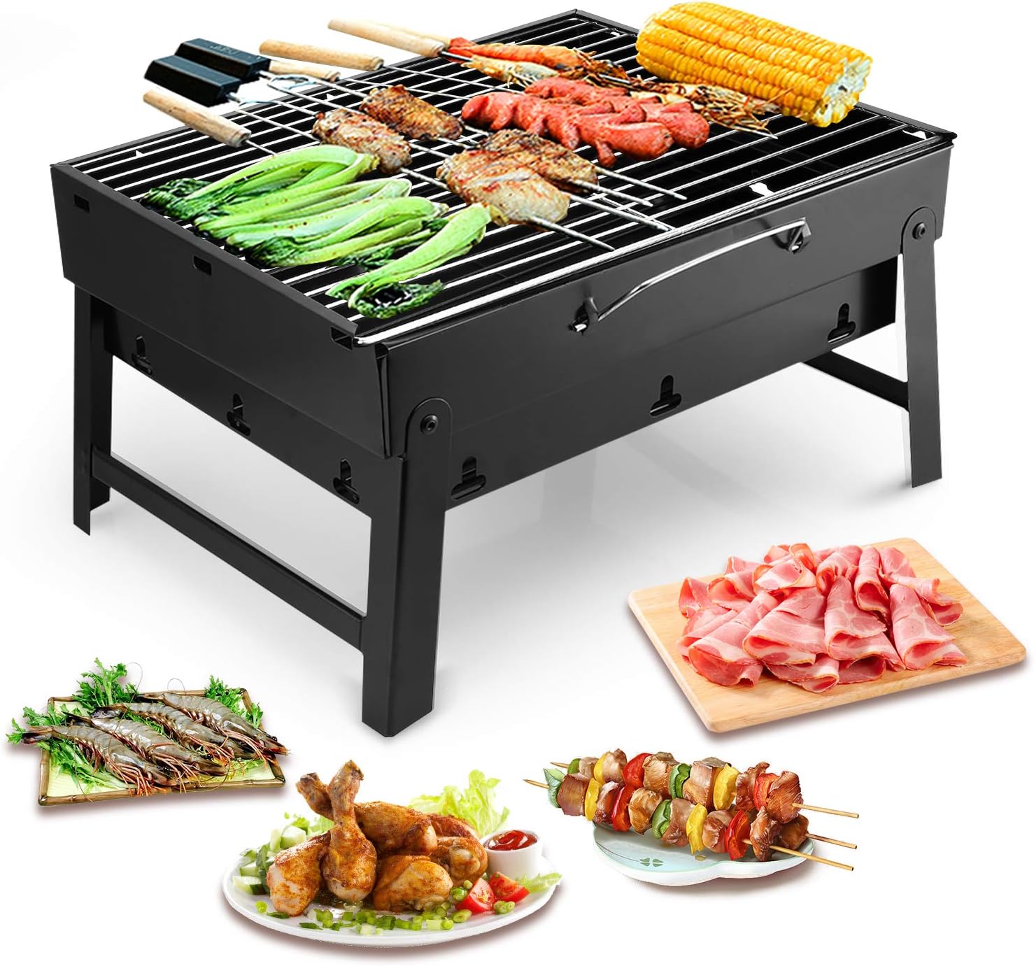 Uten Holzkohlegrills BBQ Portable Smoker Grill, Faltbare Grillwagen ...