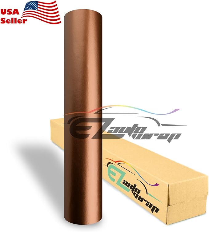 Amazon.com: EZAUTOWRAP Satin Chrome Bronze Car Vinyl Wrap Sticker Decal ...