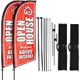 Amazon.com : 2 Pack Open House Flags Signs Banners or Real Estate Flags ...