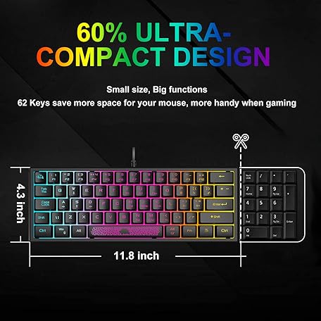 Mua ZIYOU LANG K61 60% Percent Gaming Keyboard, Compact RGB Chroma ...