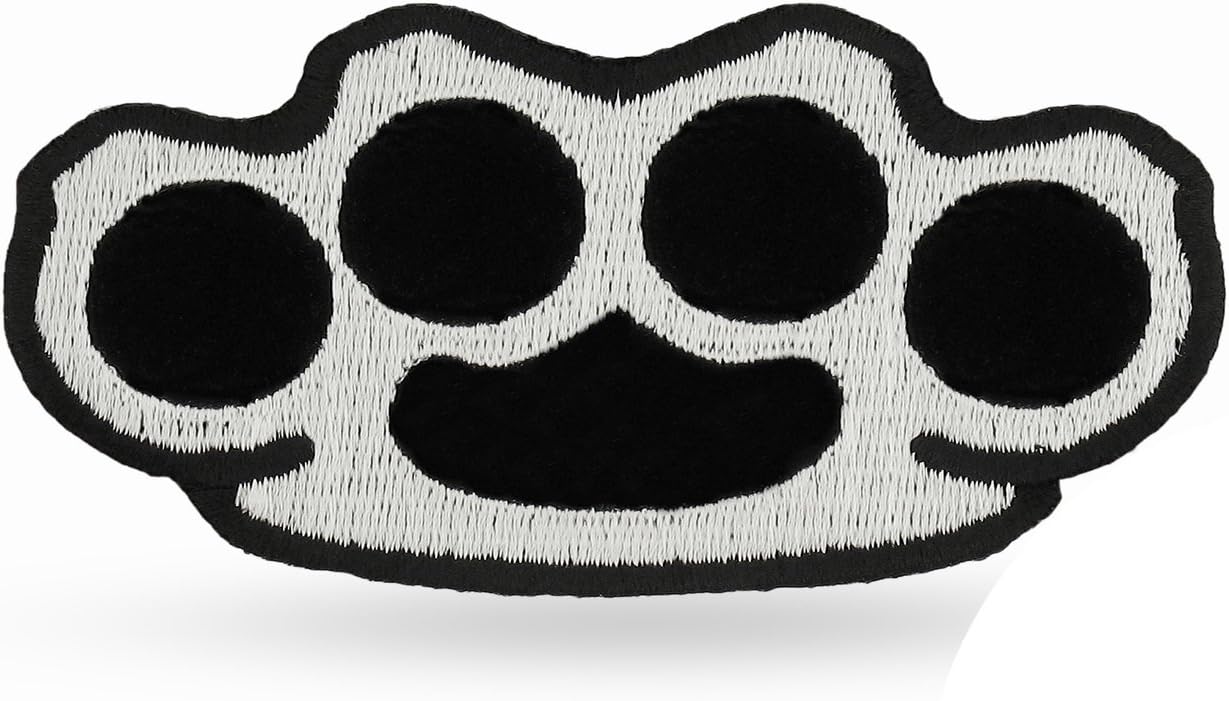 Tooth Fairy Knuckle Duster Fighter Brass Knuckles Biker Patch Colour ...