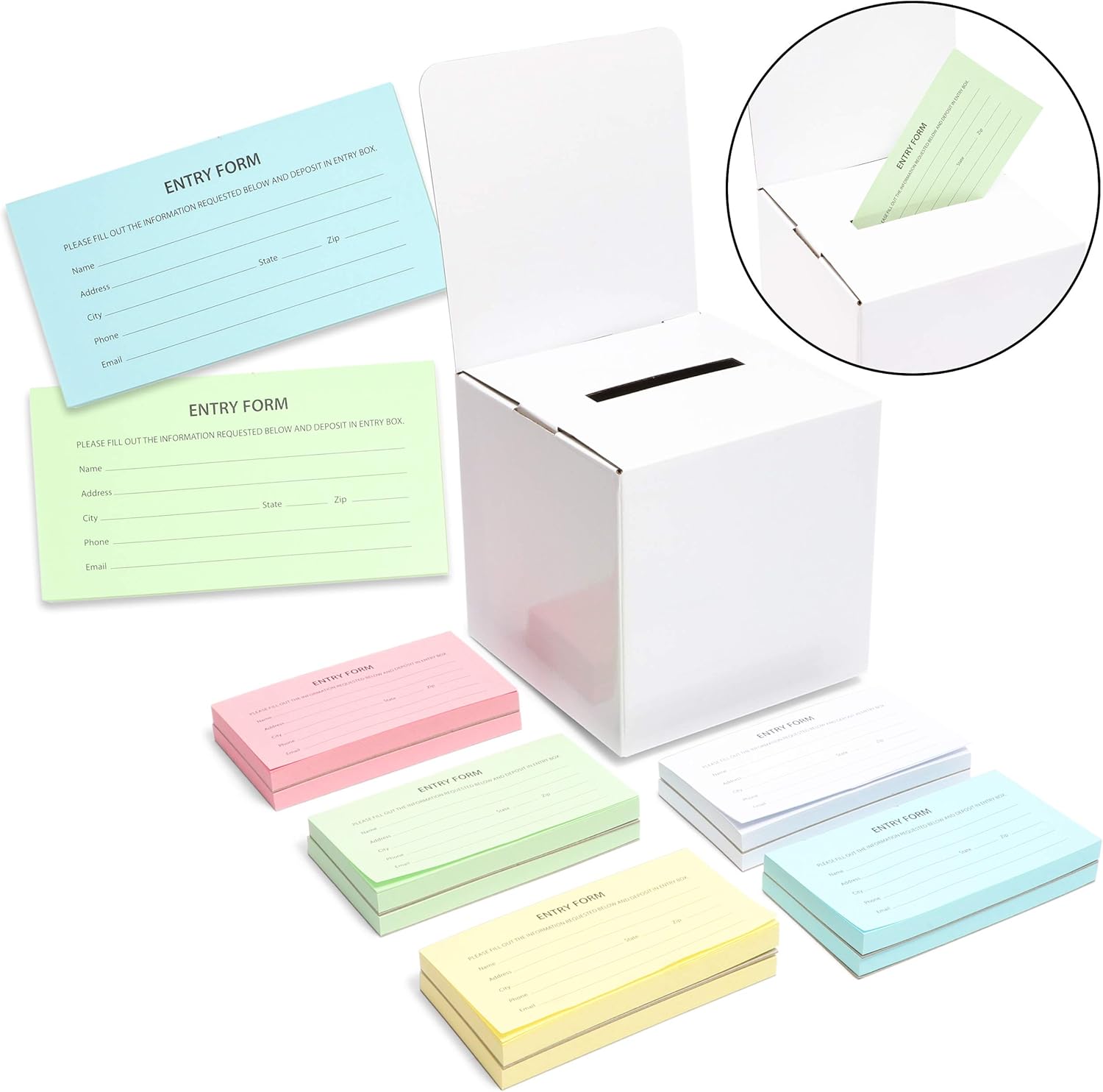 Amazon.com : Ballot Box with 1000 Entry Sheets : Office Products