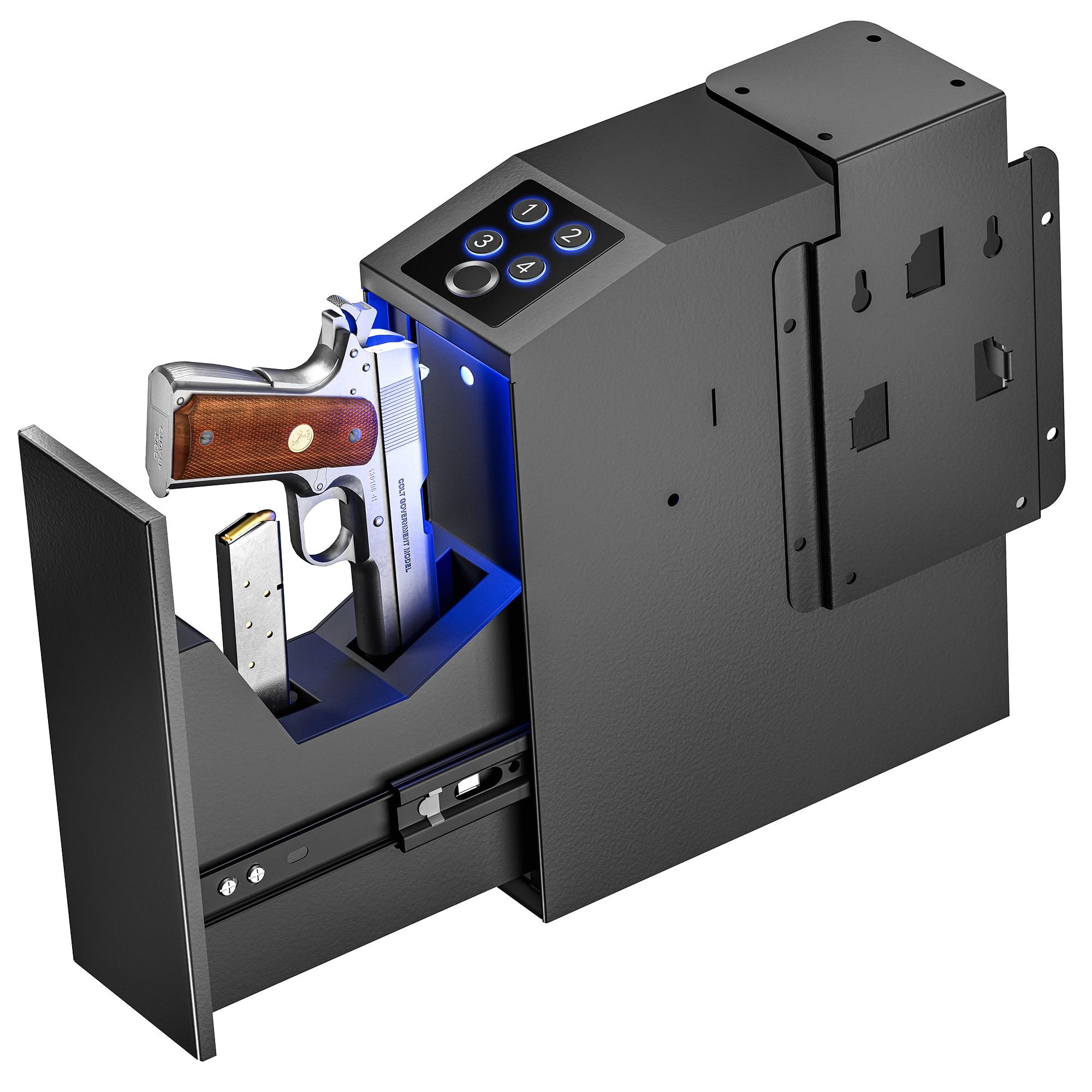 Topmeda Safe, Slider Biometric Full Size Hnadgun Safe for Nightstand ...