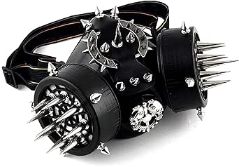Amazon.com: Spikes Steampunk Punk Gas Mask Cool Mens Biker Rock ...