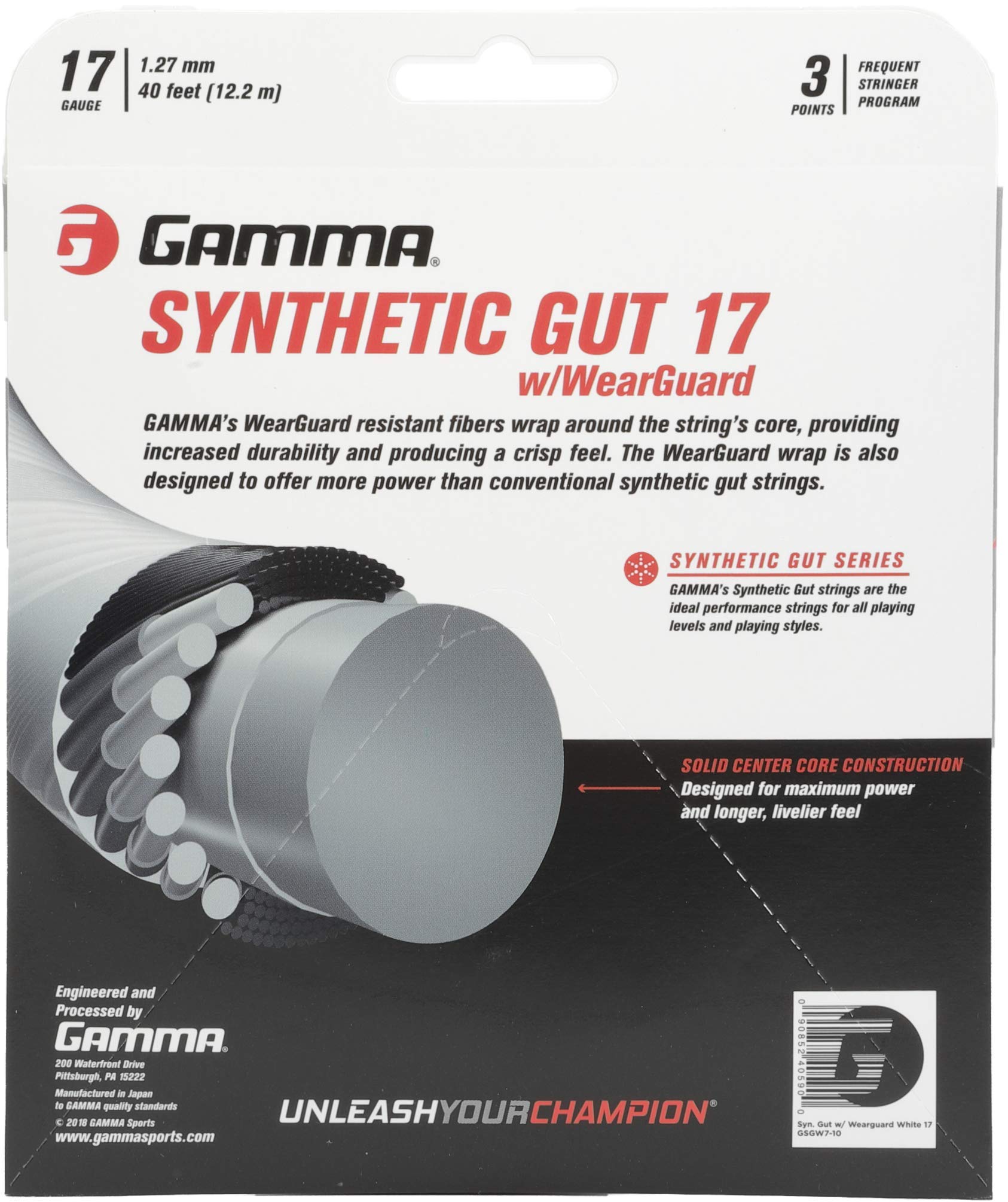 Gamma Synthetic Gut Series W/Weatherguard Tennis Racket String ...