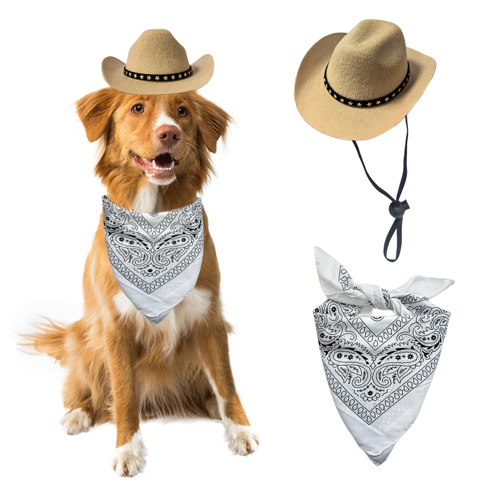 AWOCAN Dog Cowboy Hat Cat Cowboy Hat Mini Cowboy Hat for Dogs Cat Pet ...