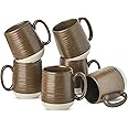 Amazon.com: Hasense Coffee Cups Set of 6, 15 oz Stoneware Coffee Mugs with Big Handles, Modern ...