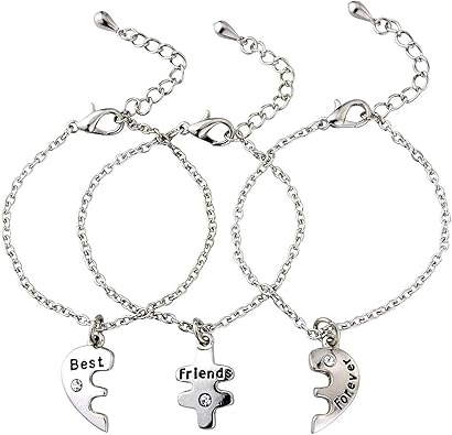 3 Part Bestfriends Bracelet Set - 3 Bracelets with 'Best' 'Friends ...