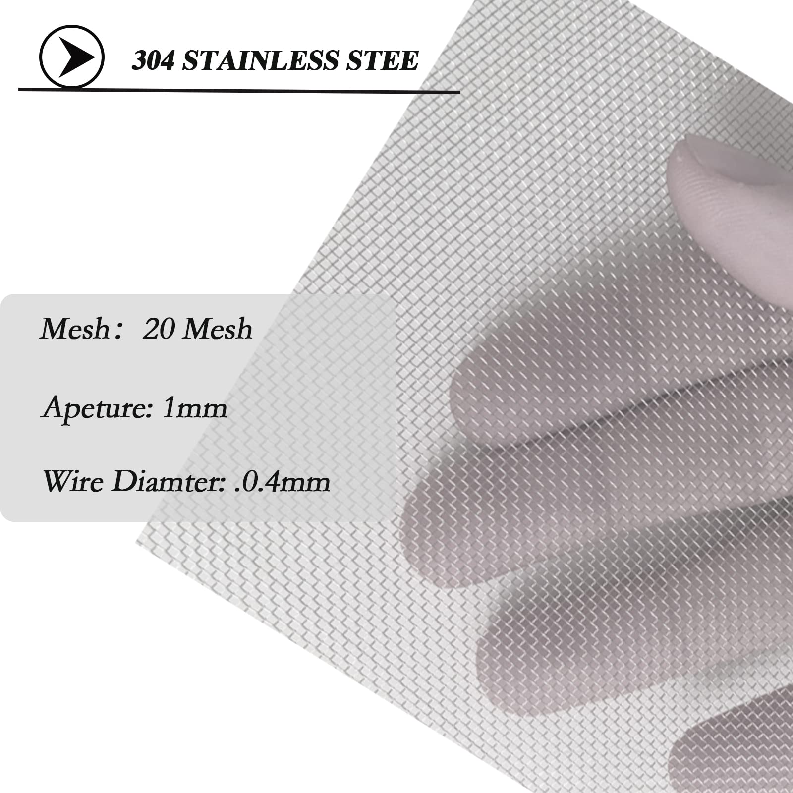 Mua 304 Stainless Steel Woven Wire Mesh - 8'X12' (203mmX305mm) - 1mm ...