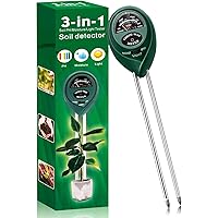 Soil Moisture Meter,3-in-1 Soil Moisture Light pH Tester, Plant Water ...