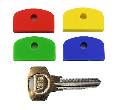 Set of 12 Coloured Large Square Headed Identifying Key caps for Yale ...