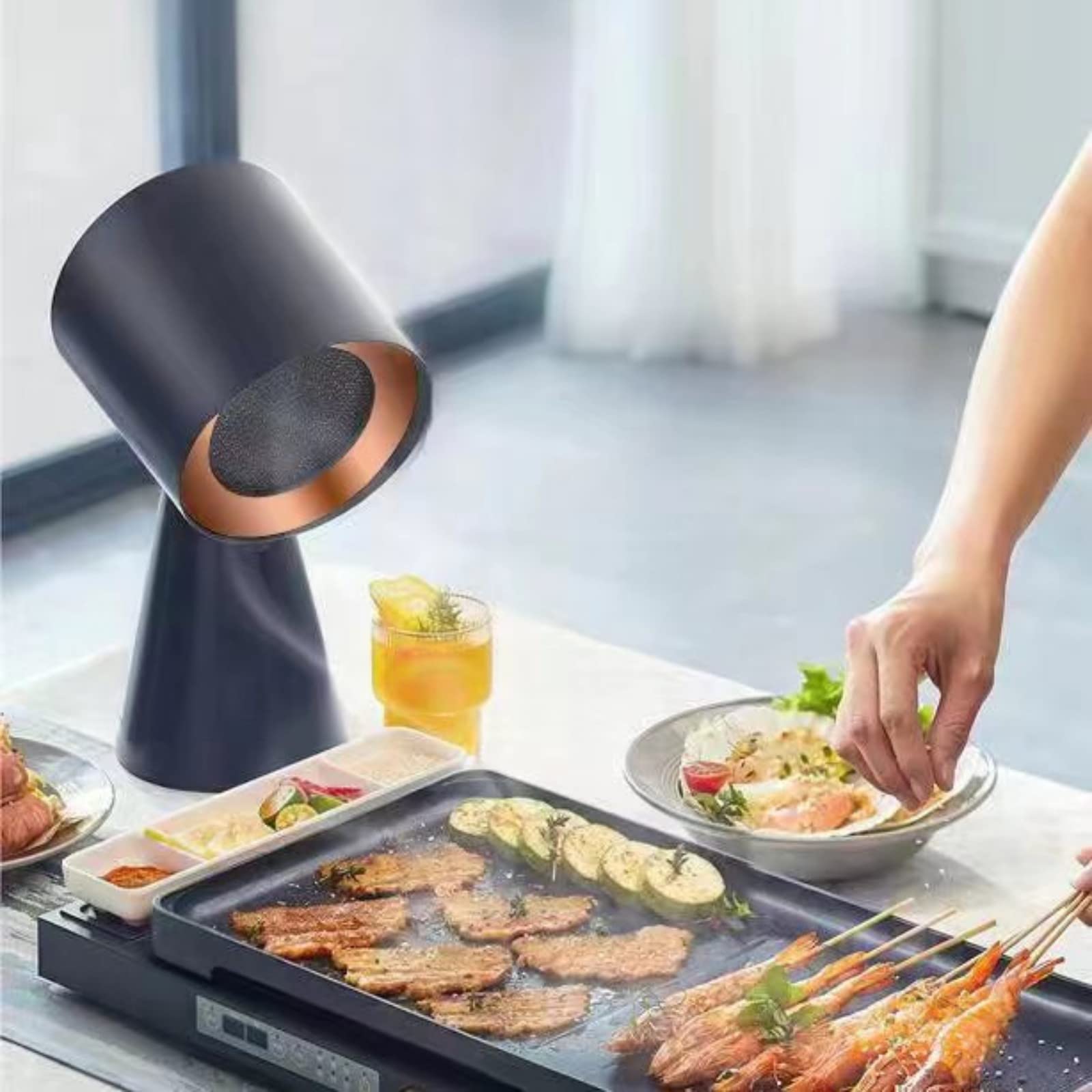 Tabletop Cooking Range Hood Puff Hide Smoke Purifier For Indoor Cooking ...