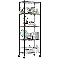 Amazon.com: Homdox 5 Tier Wire Shelving Unit on Wheels, Adjustable ...