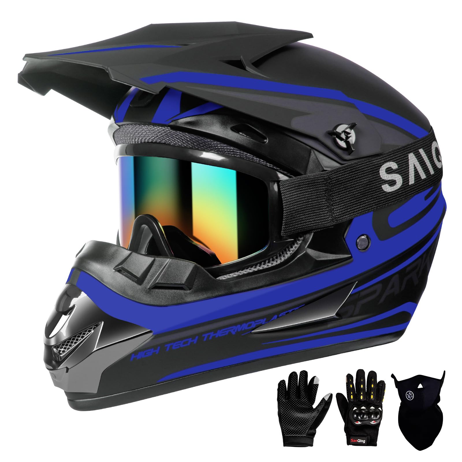 Youth Kids Motocross Helmet, Adult ATV Dirt Bike Helmet, Off-Road BMX 5 ...