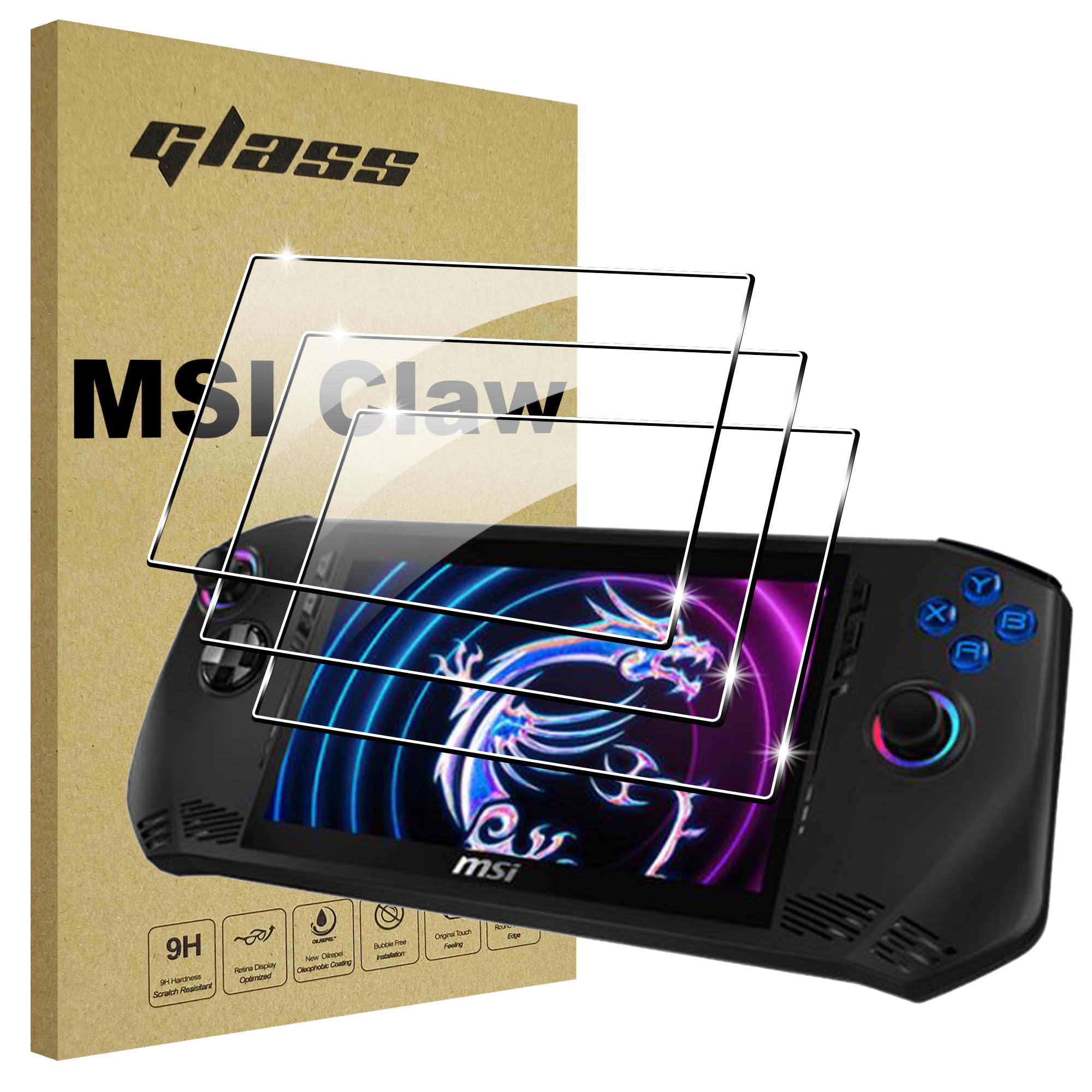 Suttkue for ROG Ally/MSI Claw A1M 2024 Screen Protector, Anti-Scratch ...