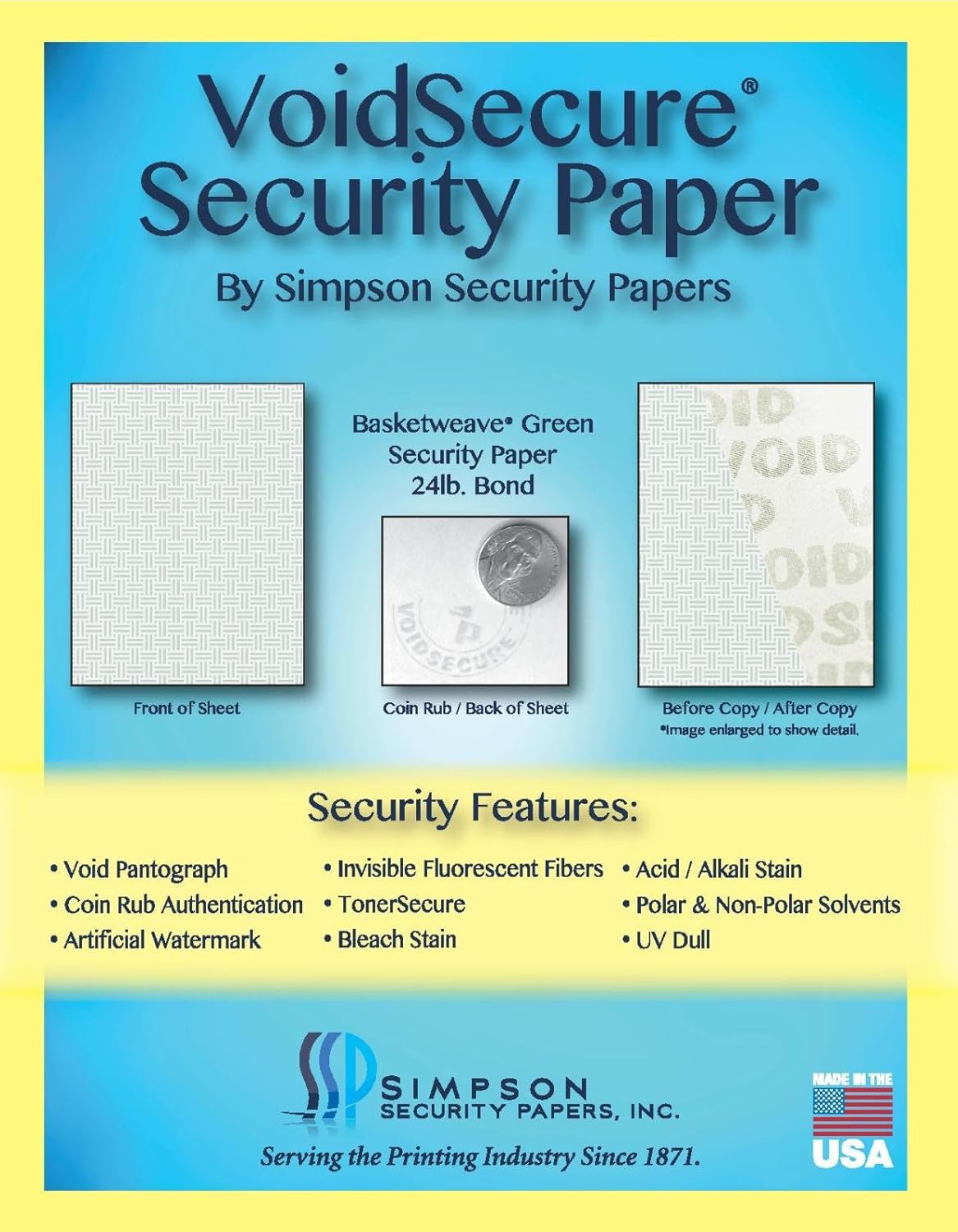 Amazon.com: VoidSecure24 lb. Bond - Green Basketweave - Void Security ...