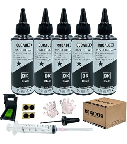 Black Ink Refills & Kits For HP Printers HP 60/61/62/63/64/65/67/XL ...