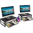 Amazon.com: 2 Pack 2-Tier Metal Monitor Stand Riser and Computer Desk ...