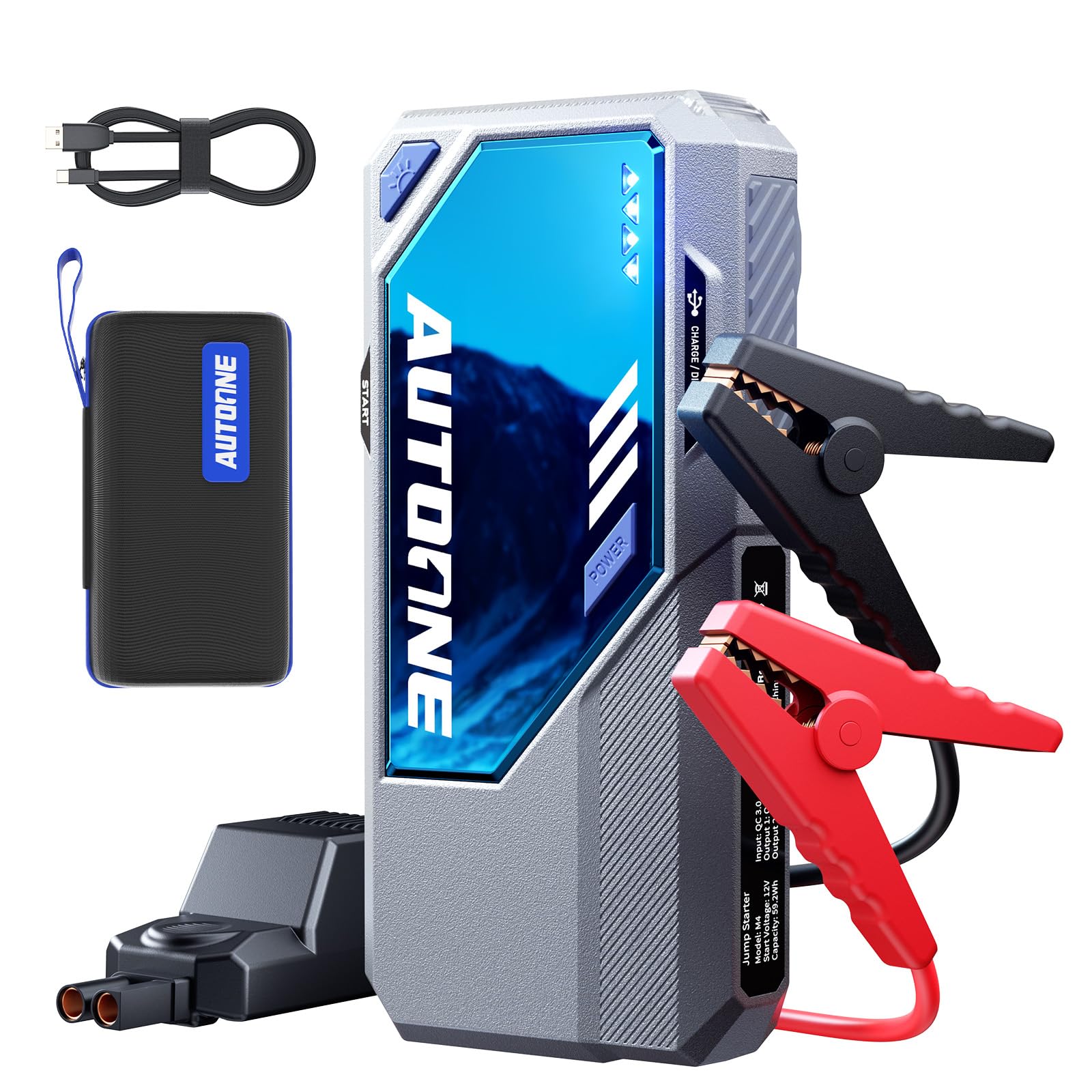AUTOONE M4 Jump Starter 8000A Car Battery Jumper Starter Portable, 12V ...