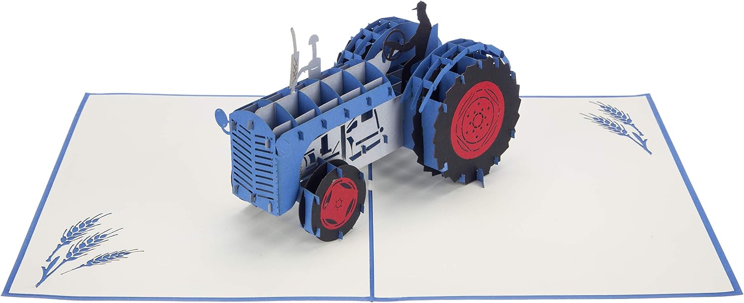 Blue Fordson Major Tractor Card – Blue Tractor Gifts for Fathers Day ...