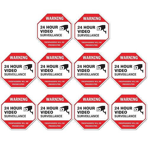 8 x Intruder Alarm Warning Security Stickers Signs for Internal or ...