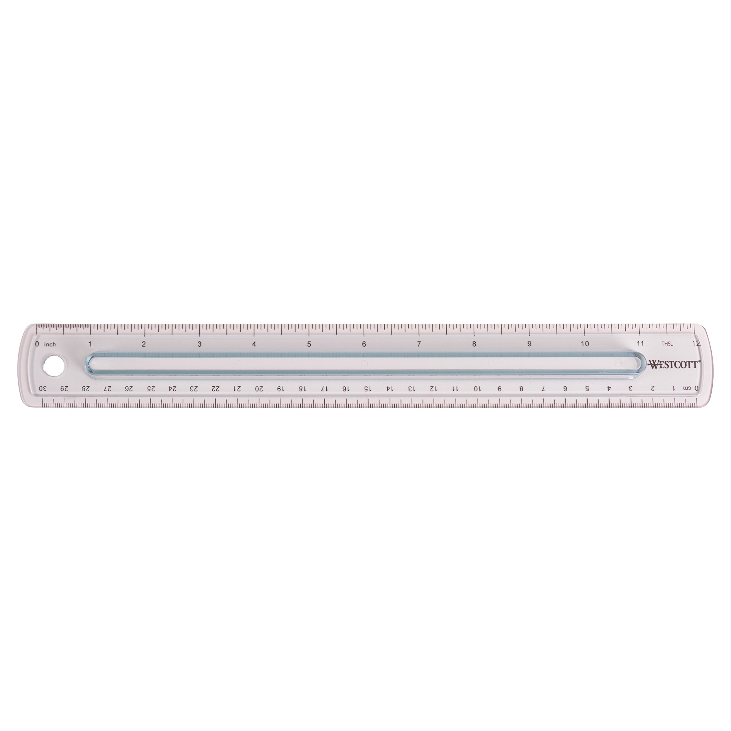 Westcott Finger Grip Ruler, Smoke Plastic, Inches and Metric, 12-Inch ...