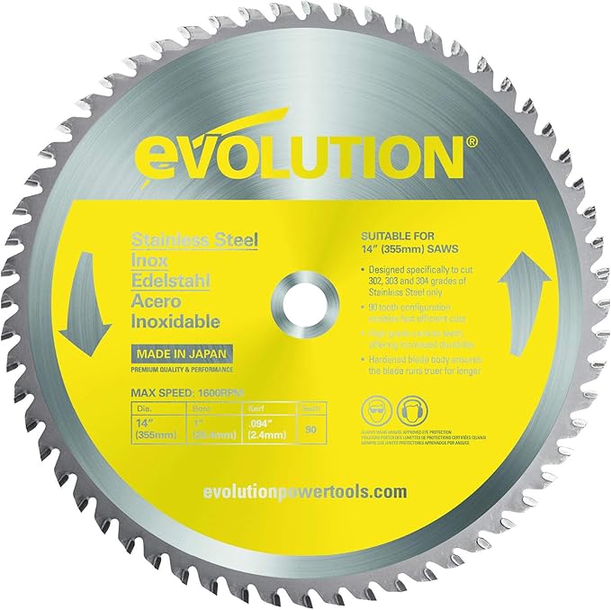 Evolution 677352 EVO 90T Blade Disco para Acero Inox para Modelo 355 ...