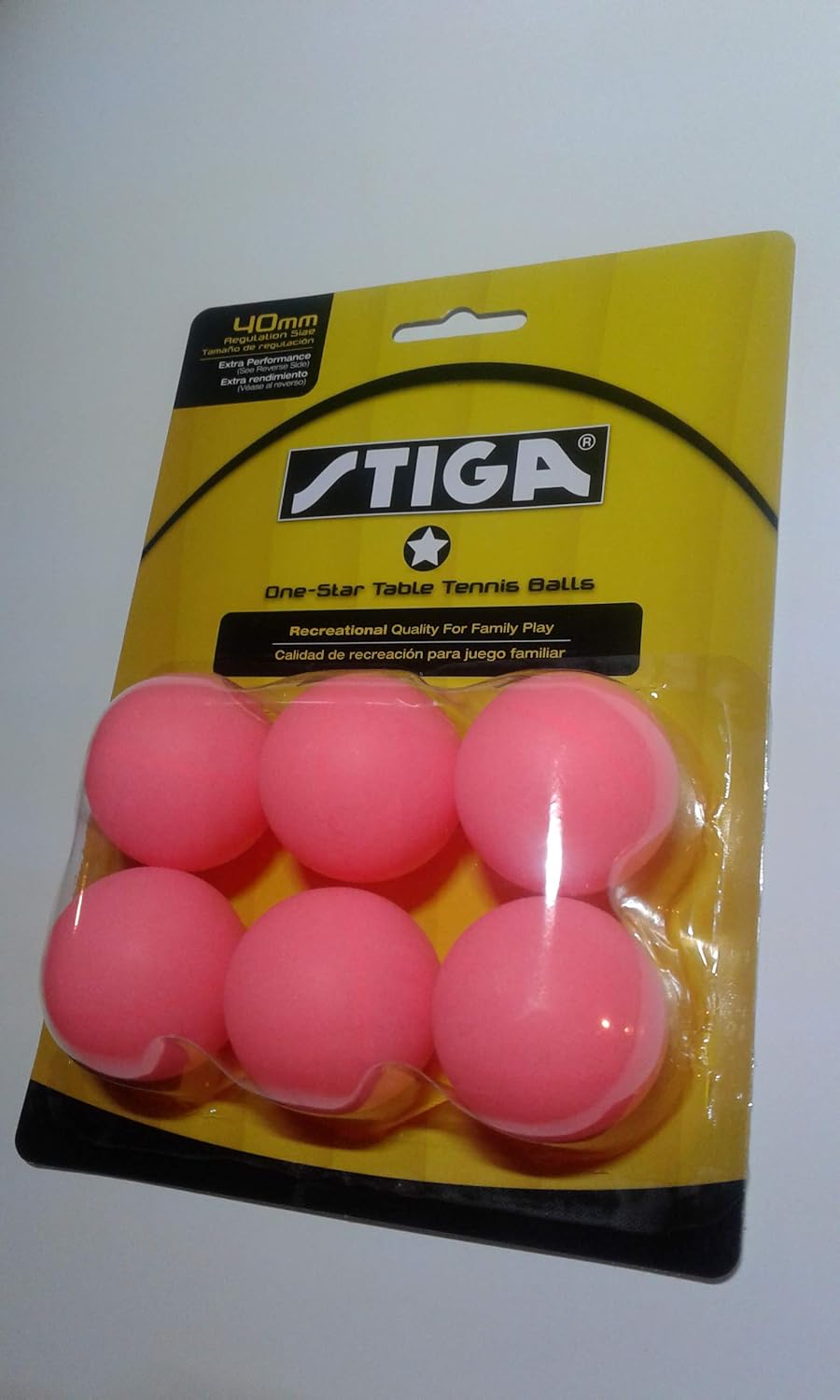 STIGA One Star HOT Pink Table Tennis Ping Pong Balls 6 Balls 40mm ...