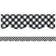 Amazon.com: Schoolgirl Style Black and White Gingham Bulletin Board ...