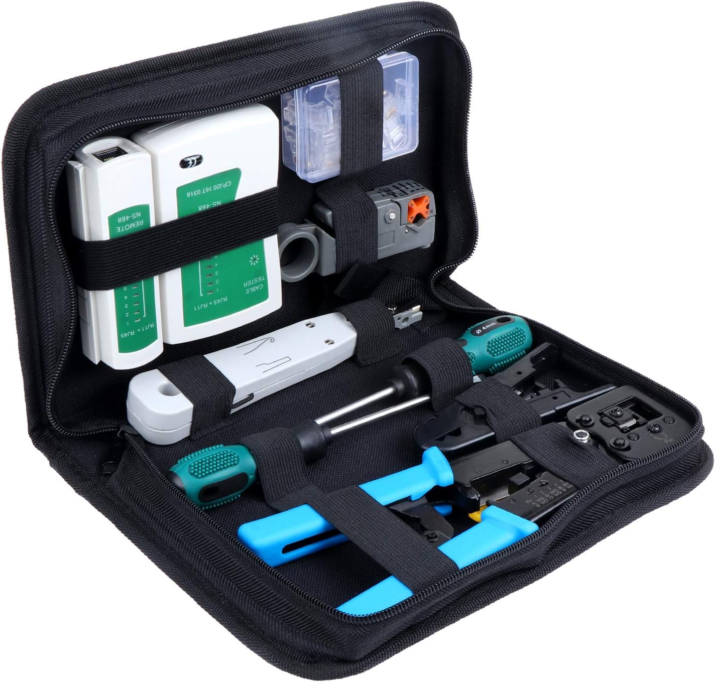 HSEAMALL RJ45 Crimping Tool Kit for RJ11/RJ12/CAT5/CAT6/Cat5e, Computer ...