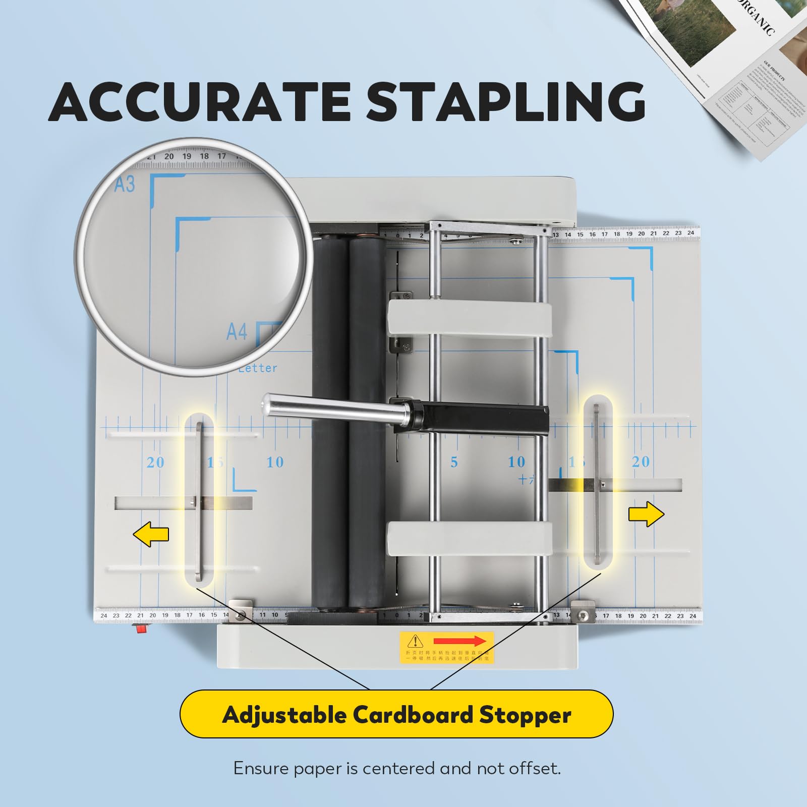 CGOLDENWALL Booklet Maker A3 Paper Folder Stapler Machine, MAX 11.7"×16 ...