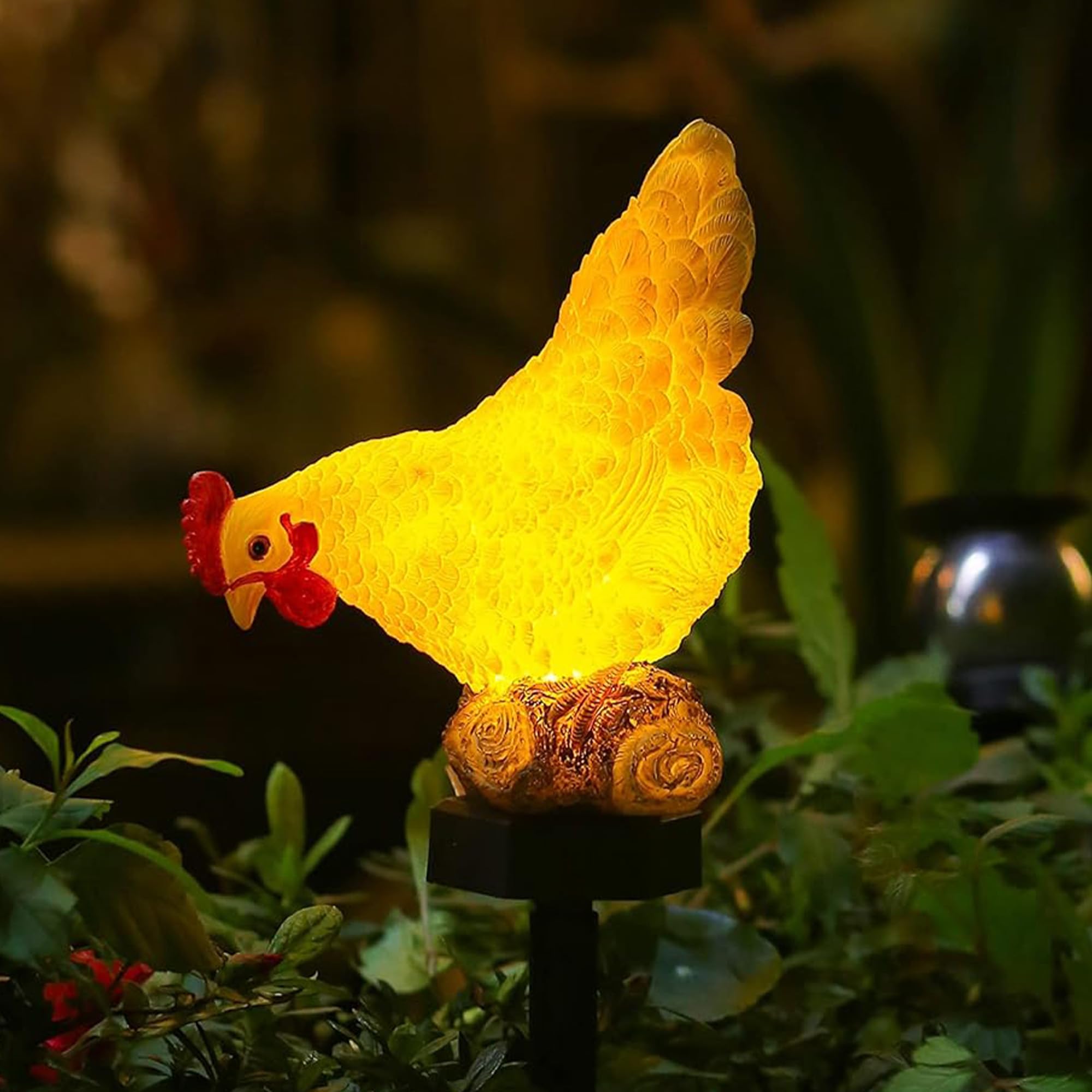 CHUANGFENG Outdoor Chicken Solar Lights: Garden Decor for Outside Patio ...