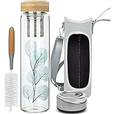 Amazon.com: Reeho 32oz Borosilicate Glass Water Bottle with Tea Infuser ...