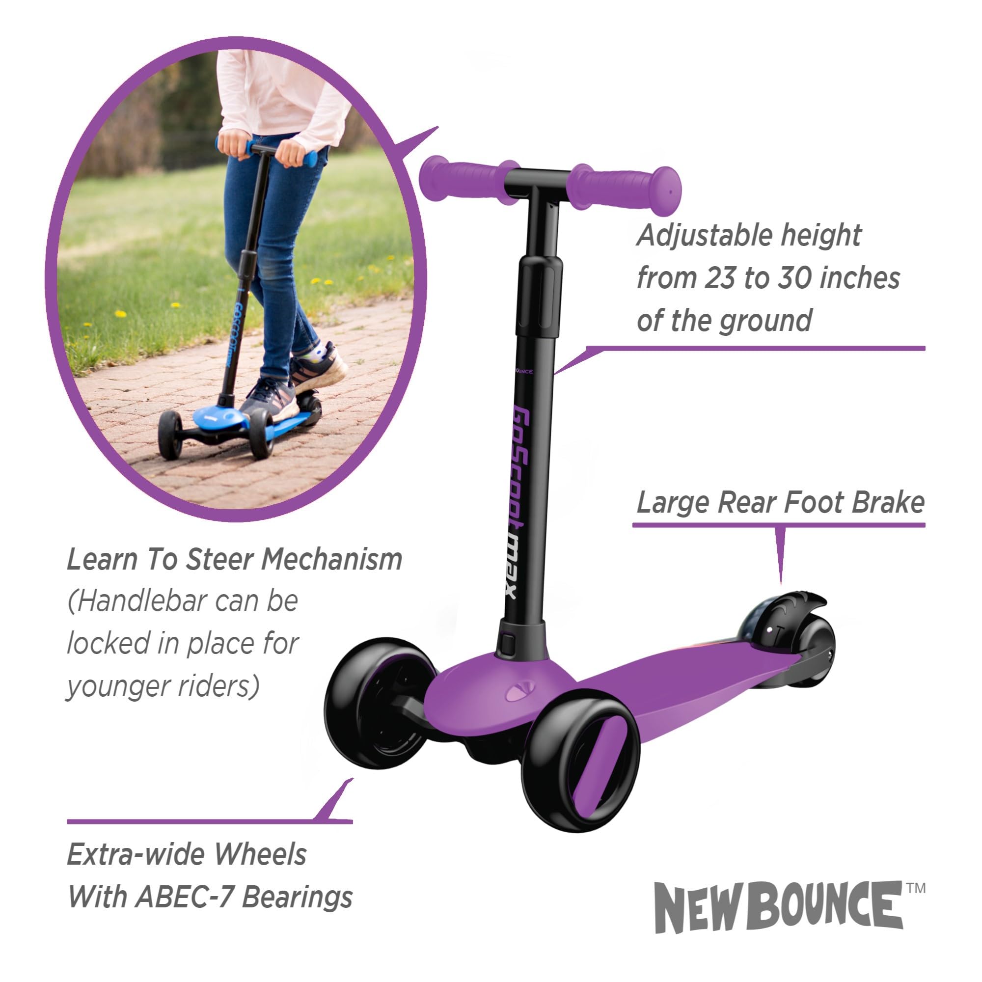 Mua New-Bounce Scooters for Toddlers - 3 Wheel Scooter for Kids with ...