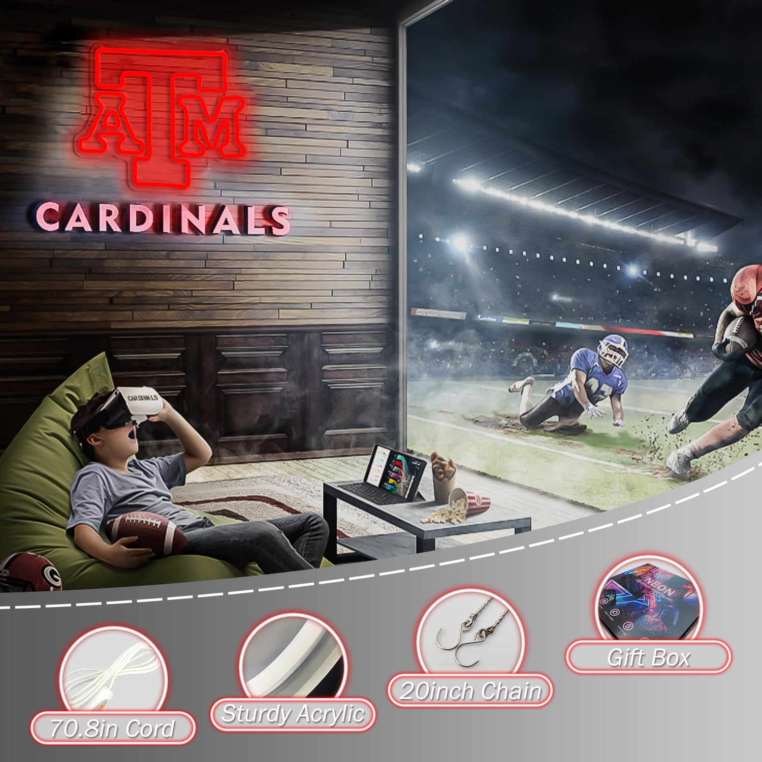 OvoNinn Texas A&M University Neon Signs For Wall Decor TAMU Neon Light ...